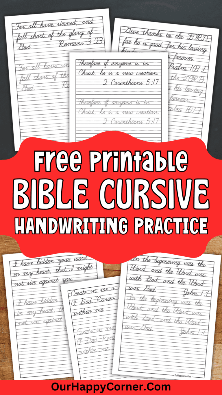 Cursive Bible Verse Copywork Free Printable - Our Happy Corner