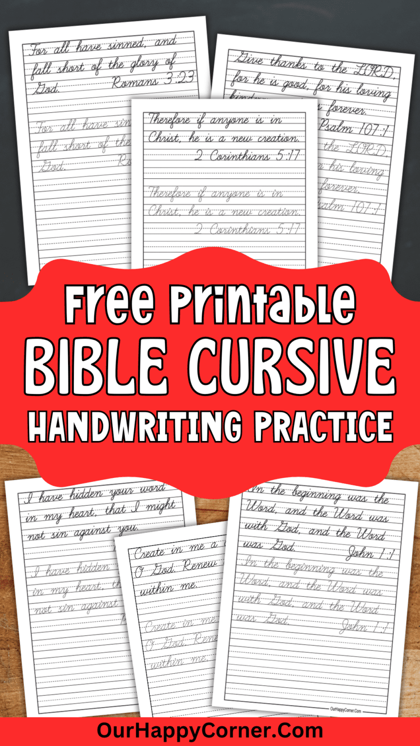 Cursive Bible Verse Copywork Free Printable - Our Happy Corner