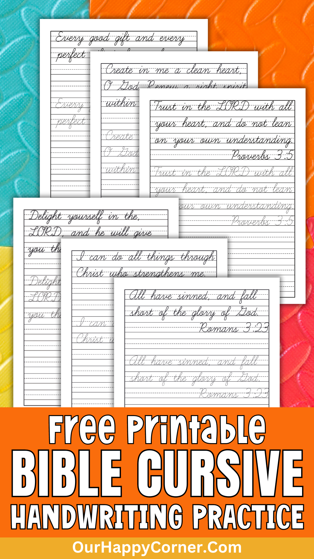 Cursive Bible Verse Copywork Free Printable - Our Happy Corner