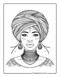African Women Coloring Pages Free Printables - Our Happy Corner