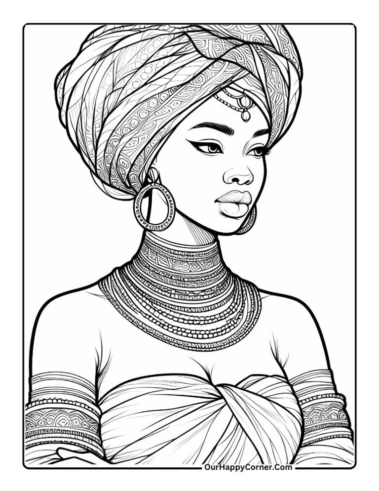 African Women Coloring Pages Free Printables - Our Happy Corner