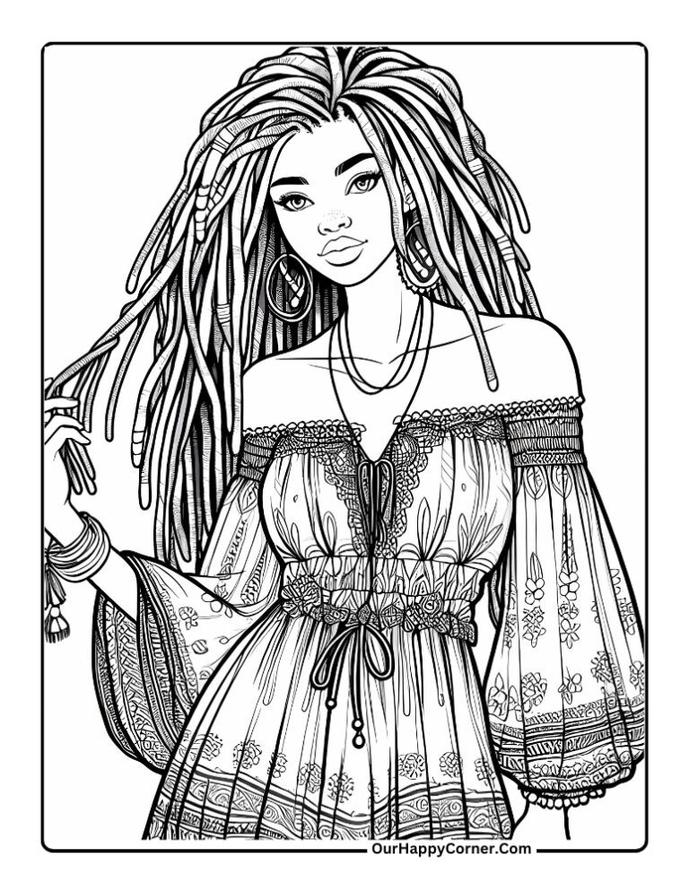 African Women Coloring Pages Free Printables - Our Happy Corner