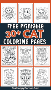 Free Printable Cat Coloring Pages - Our Happy Corner