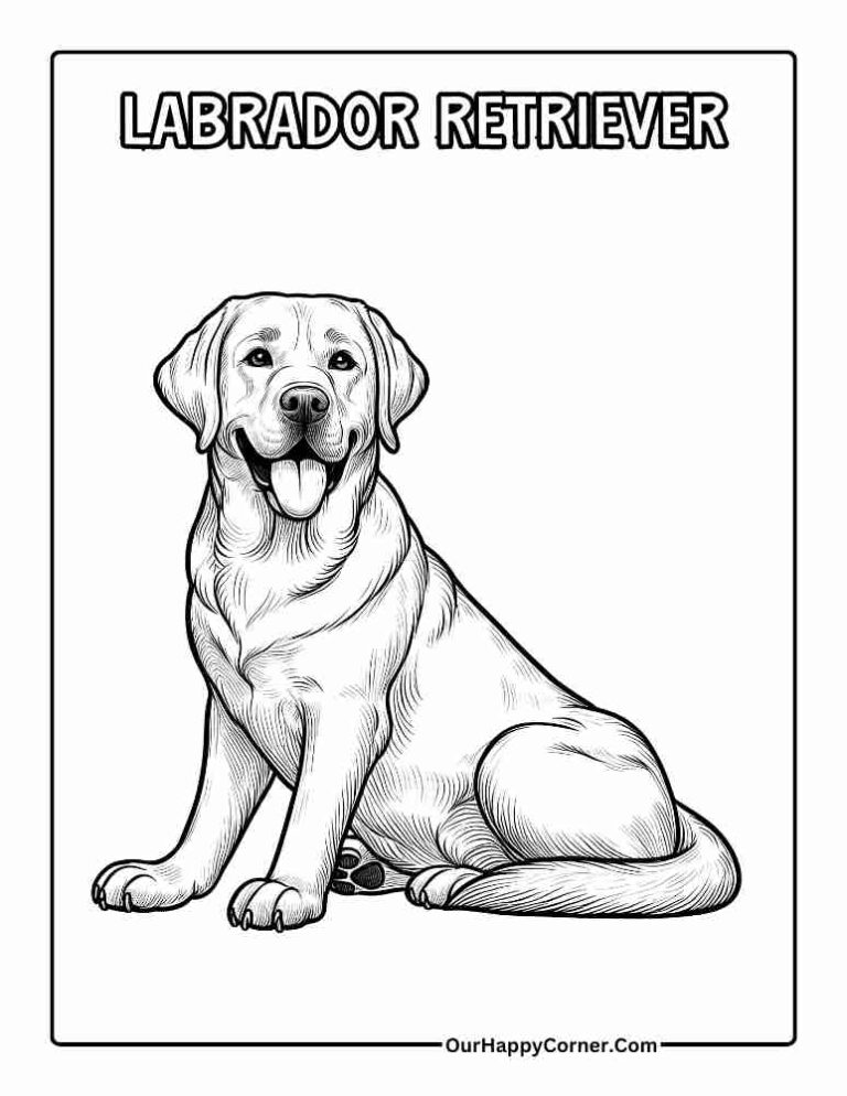 Dog Breed Coloring Pages Free Printable - Our Happy Corner
