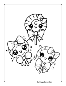 Kawaii Sweet Treats Coloring Pages Free Printable - Our Happy Corner