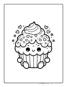 Kawaii Sweet Treats Coloring Pages Free Printable - Our Happy Corner