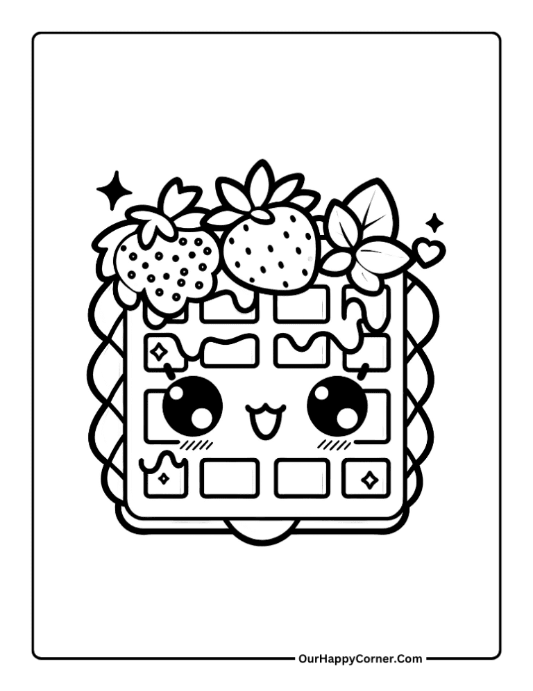Kawaii Sweet Treats Coloring Pages Free Printable - Our Happy Corner