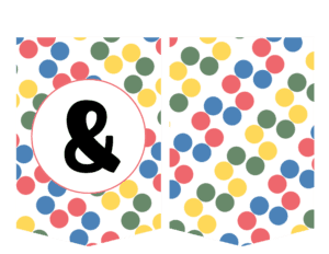 Polka Dot Rainbow Alphabet Banner Free Printable - Our Happy Corner