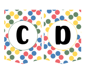 Polka Dot Rainbow Alphabet Banner Free Printable - Our Happy Corner