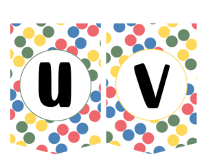 Polka Dot Rainbow Alphabet Banner Free Printable - Our Happy Corner