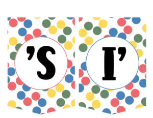 Polka Dot Rainbow Alphabet Banner Free Printable - Our Happy Corner