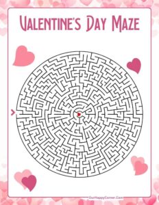 Valentine's Day Maze Free Printable - Our Happy Corner