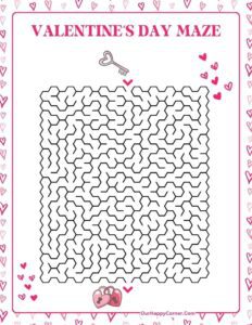 Valentine's Day Maze Free Printable - Our Happy Corner