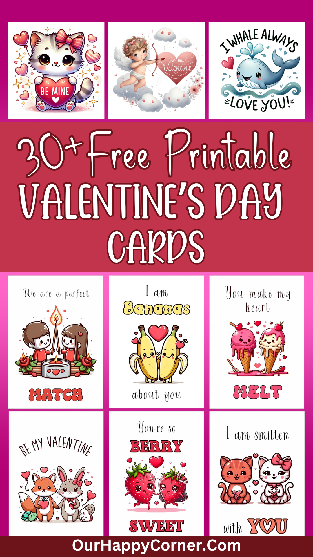 Free Printable Valentine's Day Cards - Our Happy Corner