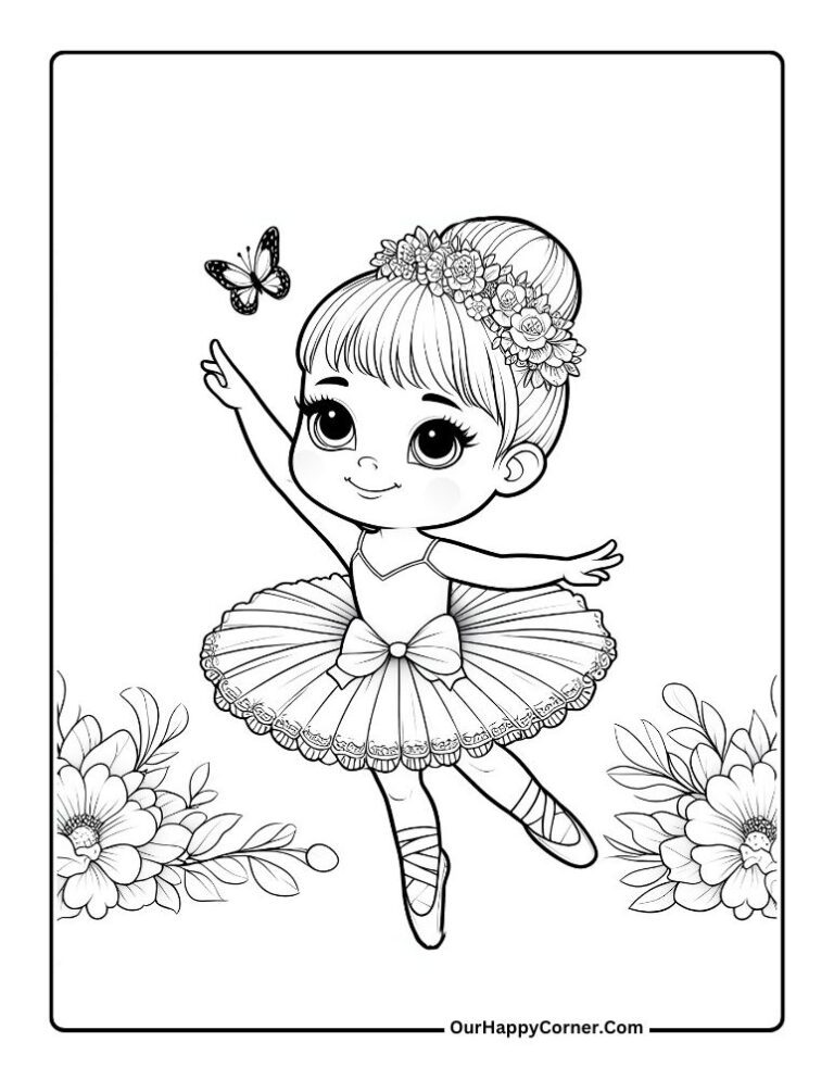 Ballerina Coloring Pages Free Printables - Our Happy Corner