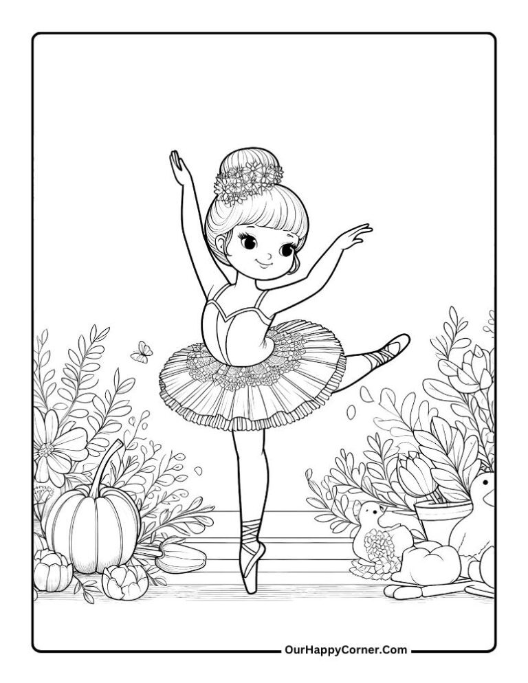 Ballerina Coloring Pages Free Printables - Our Happy Corner