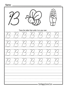 Free Cursive Alphabet Tracing Worksheets - Our Happy Corner