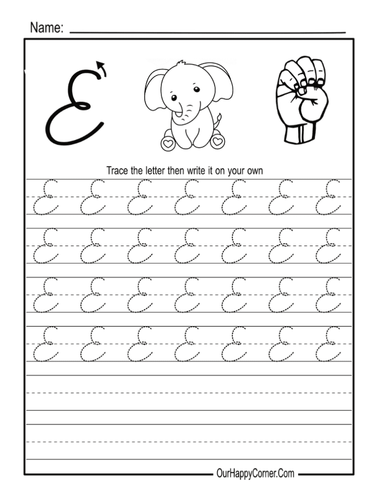Free Cursive Alphabet Tracing Worksheets - Our Happy Corner