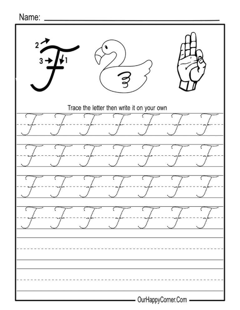 Free Cursive Alphabet Tracing Worksheets - Our Happy Corner