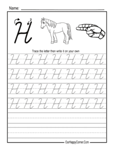Free Cursive Alphabet Tracing Worksheets - Our Happy Corner
