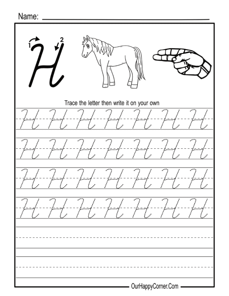 Free Cursive Alphabet Tracing Worksheets - Our Happy Corner
