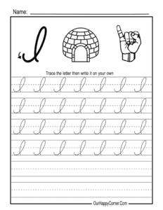 Free Cursive Alphabet Tracing Worksheets - Our Happy Corner