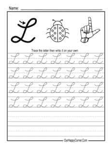 Free Cursive Alphabet Tracing Worksheets - Our Happy Corner