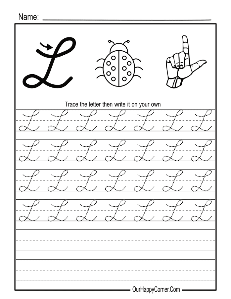 Free Cursive Alphabet Tracing Worksheets - Our Happy Corner