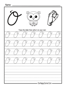 Free Cursive Alphabet Tracing Worksheets - Our Happy Corner