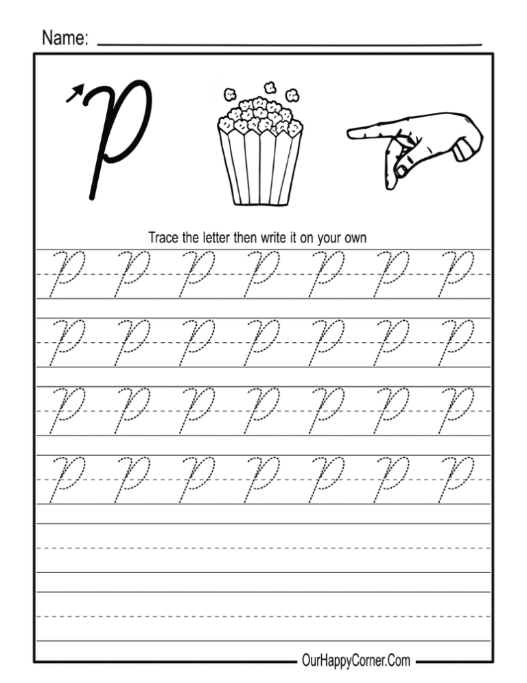 Free Cursive Alphabet Tracing Worksheets - Our Happy Corner