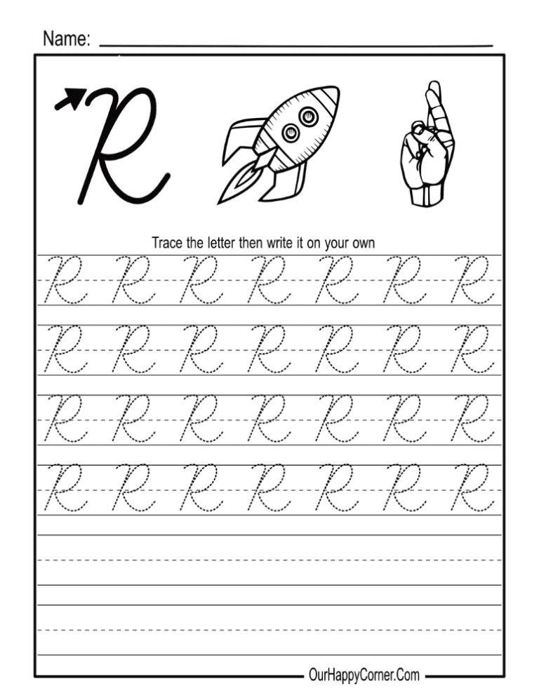 Free Cursive Alphabet Tracing Worksheets - Our Happy Corner