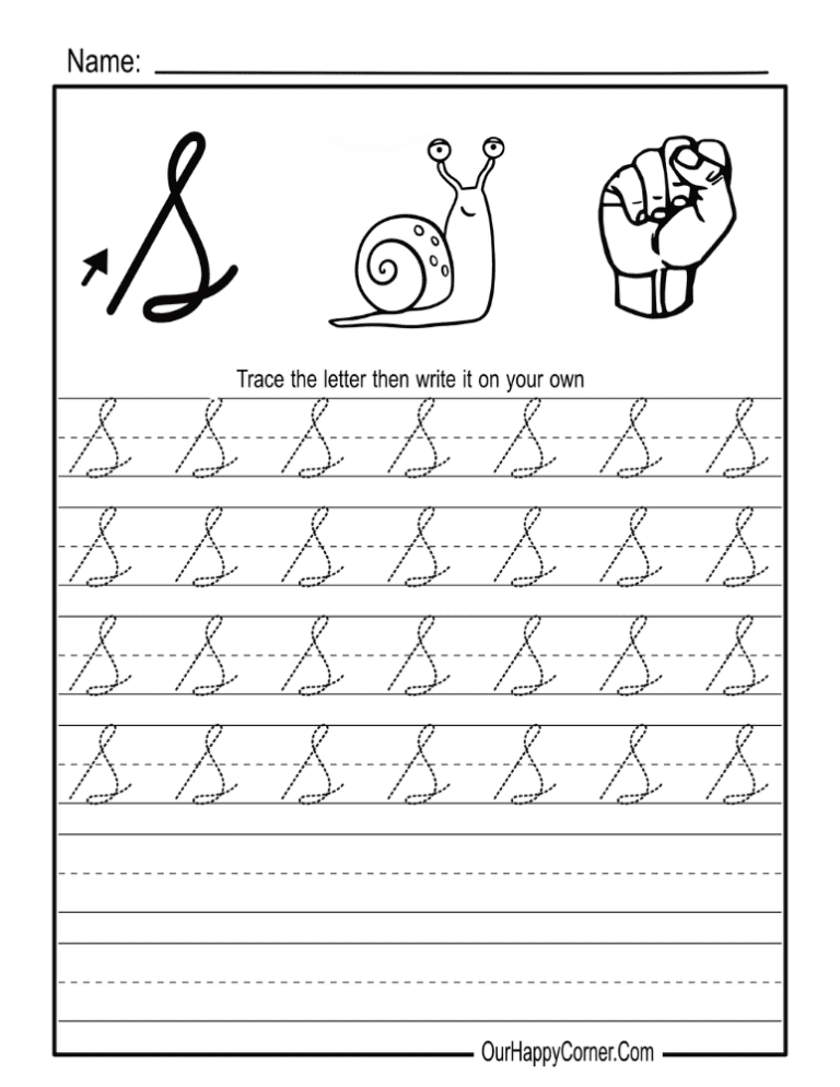 Free Cursive Alphabet Tracing Worksheets Our Happy Corner