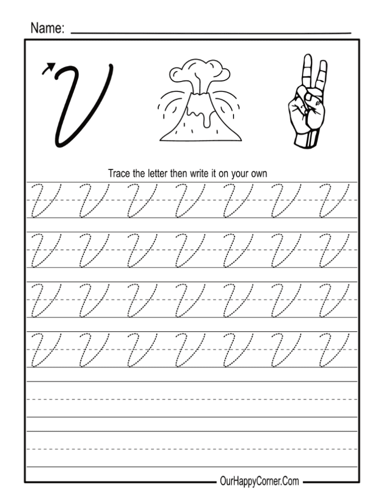 Free Cursive Alphabet Tracing Worksheets - Our Happy Corner