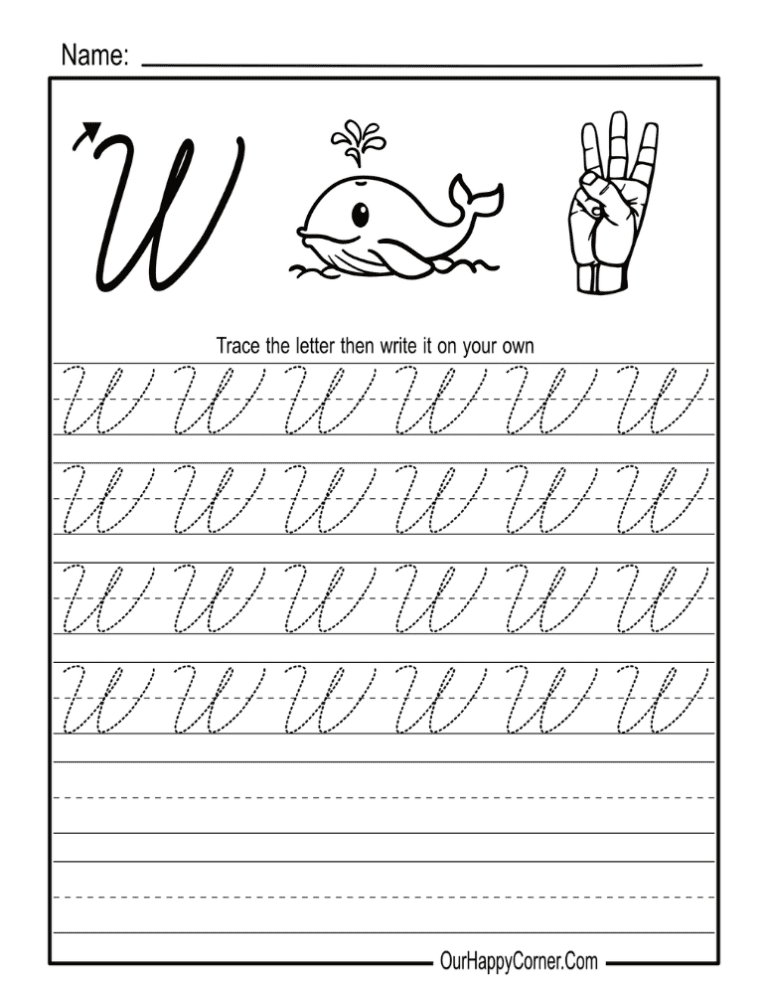 Free Cursive Alphabet Tracing Worksheets - Our Happy Corner