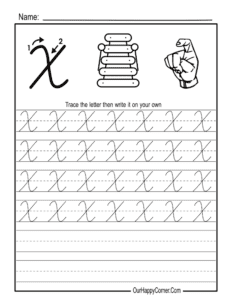 Free Cursive Alphabet Tracing Worksheets - Our Happy Corner