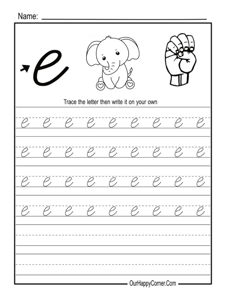 Free Cursive Alphabet Tracing Worksheets - Our Happy Corner