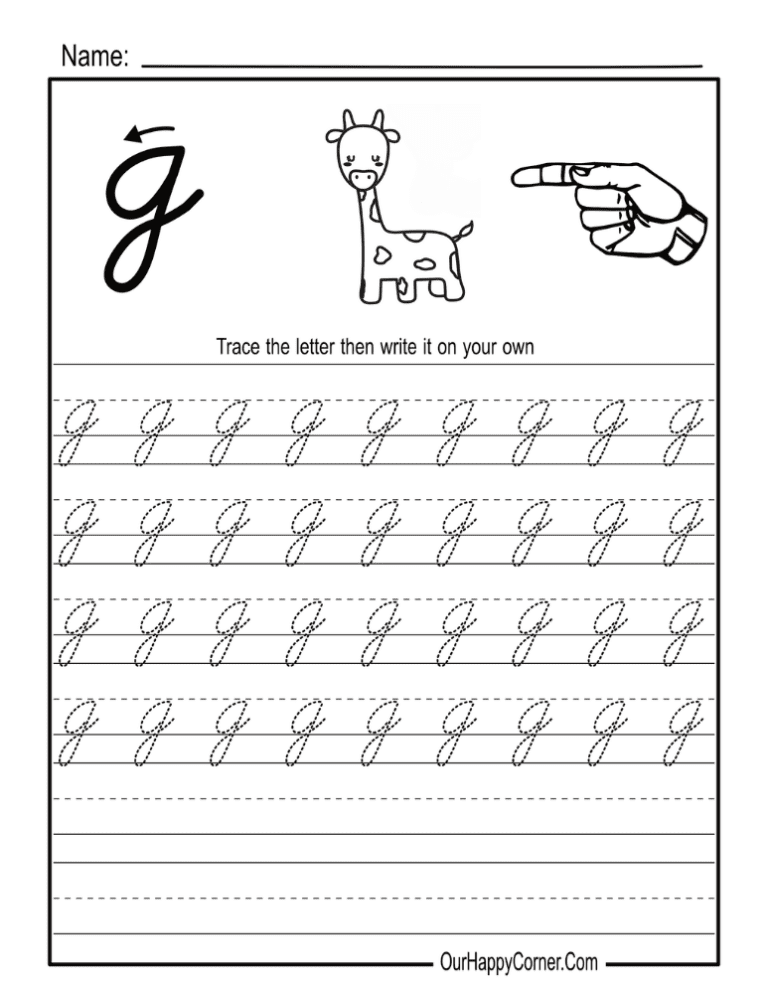 Free Cursive Alphabet Tracing Worksheets - Our Happy Corner