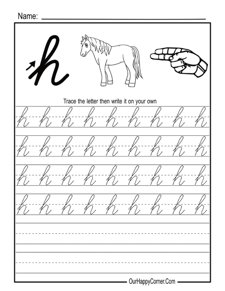 Free Cursive Alphabet Tracing Worksheets - Our Happy Corner