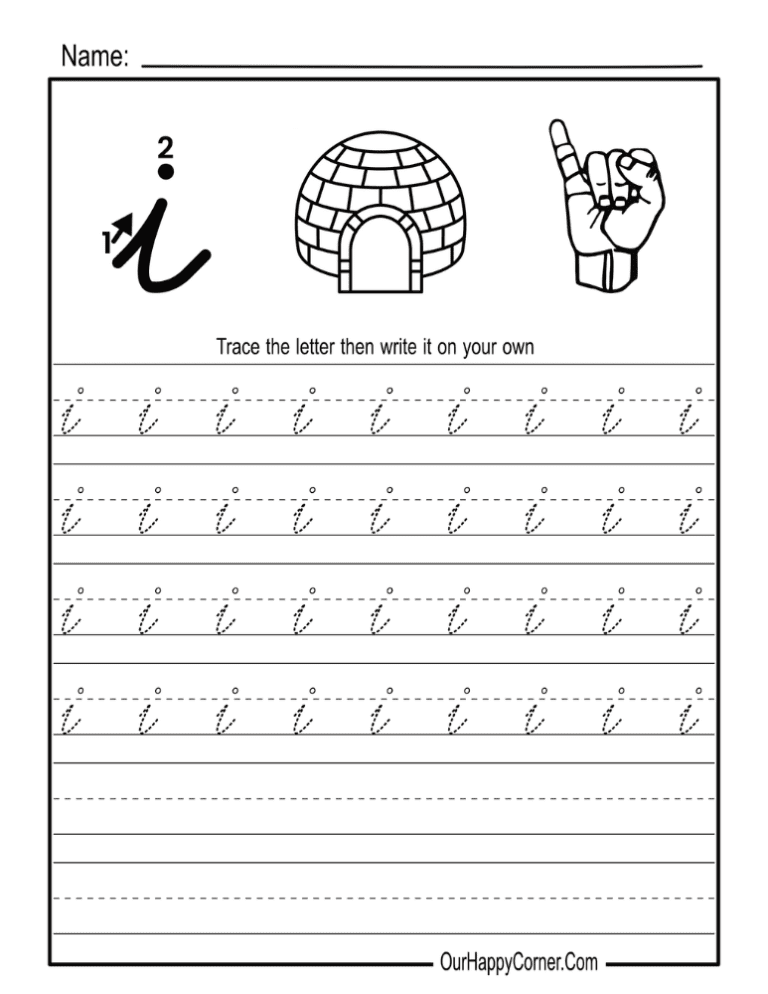 Free Cursive Alphabet Tracing Worksheets - Our Happy Corner