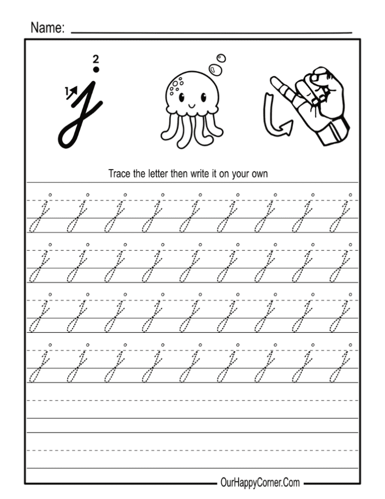 Free Cursive Alphabet Tracing Worksheets - Our Happy Corner
