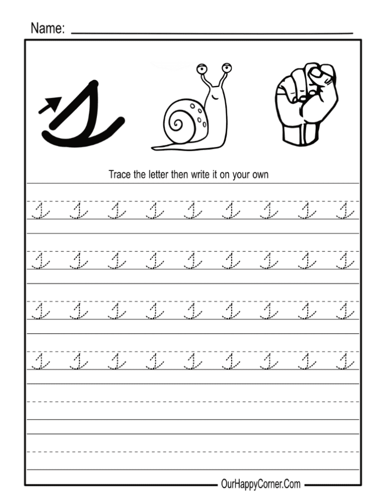 Free Cursive Alphabet Tracing Worksheets - Our Happy Corner