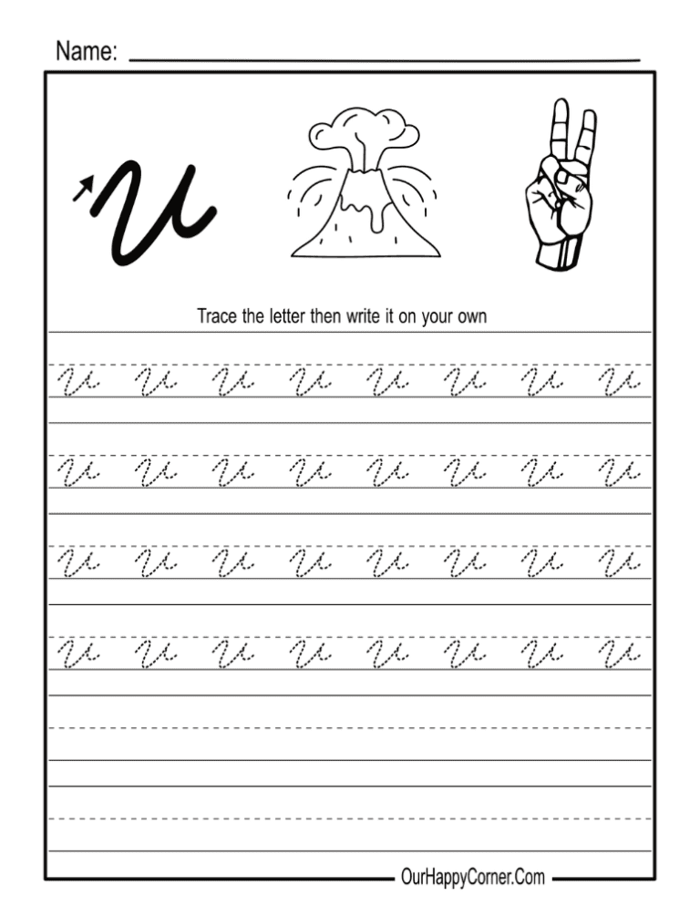 Free Cursive Alphabet Tracing Worksheets - Our Happy Corner