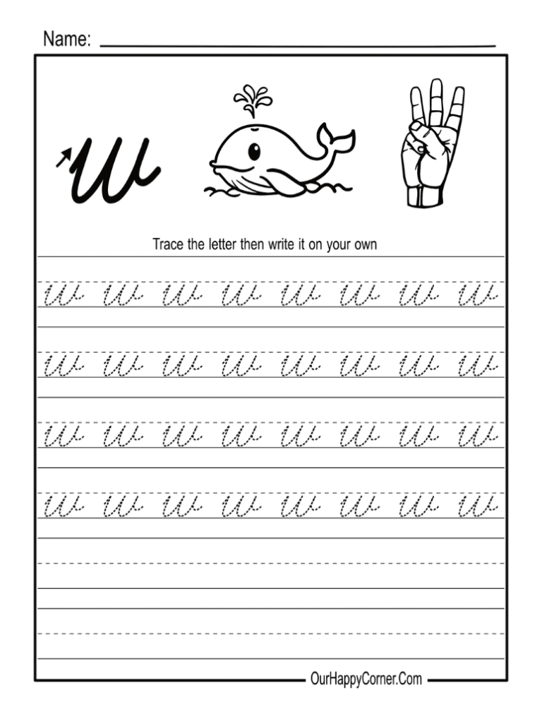 Free Cursive Alphabet Tracing Worksheets - Our Happy Corner