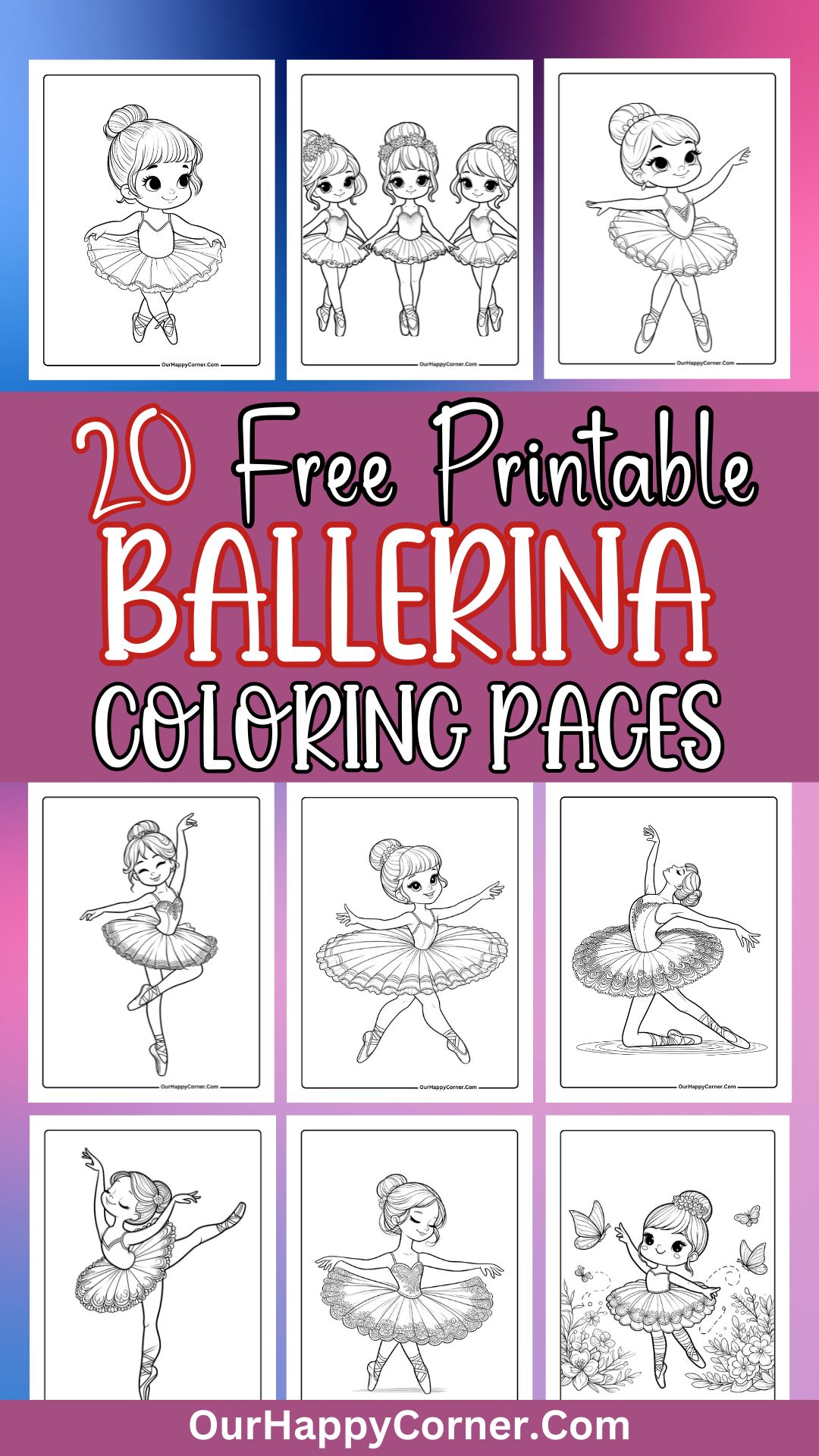 Ballerina Coloring Pages Free Printables - Our Happy Corner