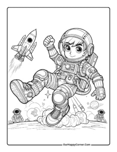Astronaut Coloring Pages Free Printables - Our Happy Corner