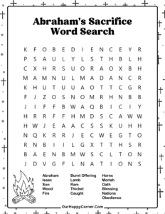 Bible Word Search Puzzles Free Printables - Our Happy Corner