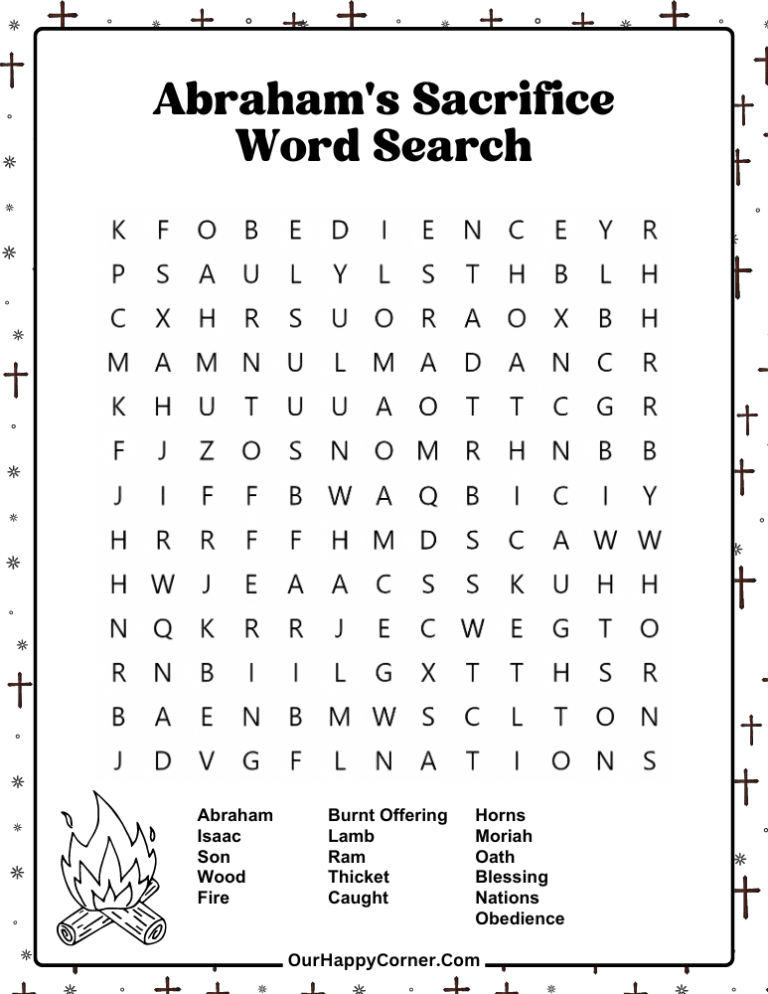 Bible Word Search Puzzles Free Printables - Our Happy Corner