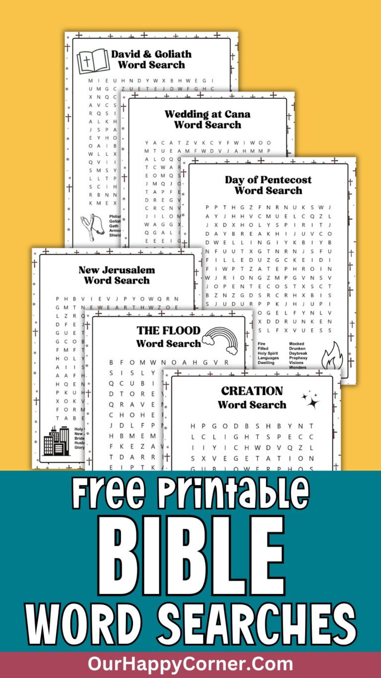Bible Word Search Puzzles Free Printables - Our Happy Corner