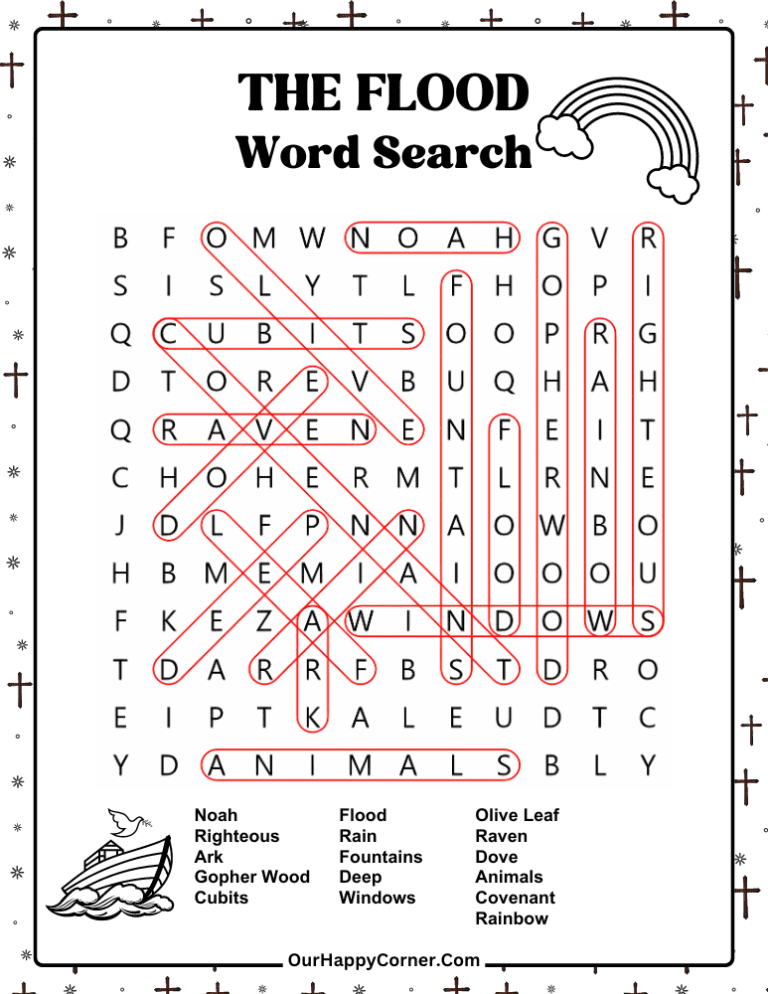 Bible Word Search Puzzles Free Printables - Our Happy Corner
