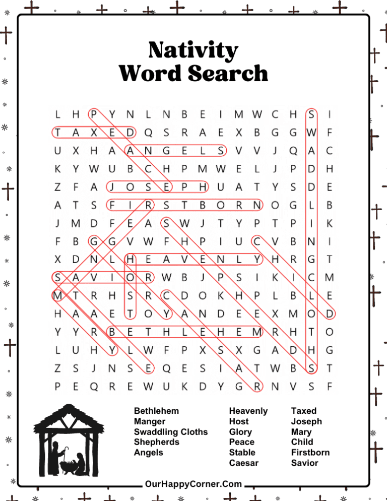 Bible Word Search Puzzles Free Printables - Our Happy Corner